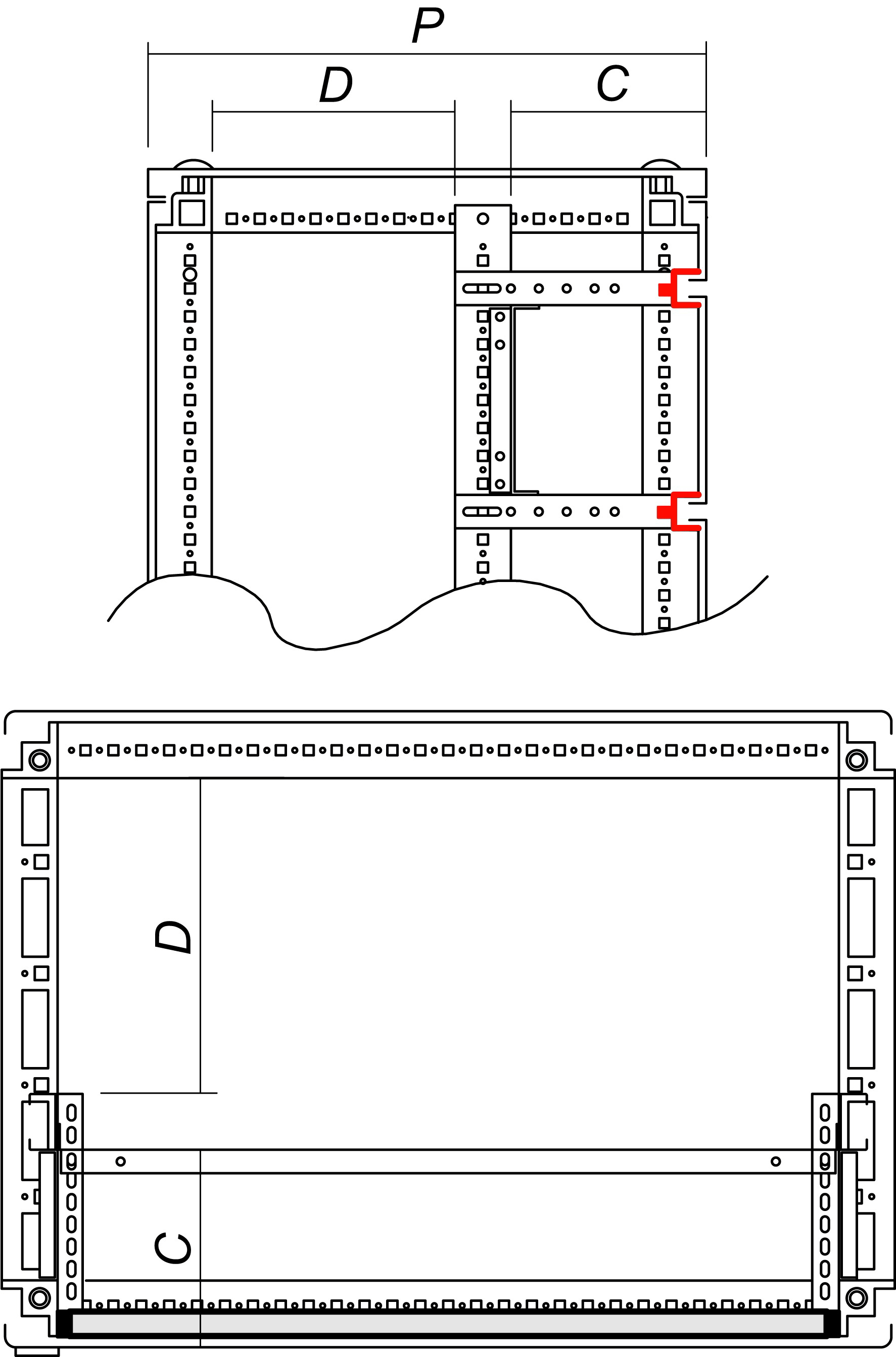 Modular door ledge 600 - R5TOE60 | DKC Europe